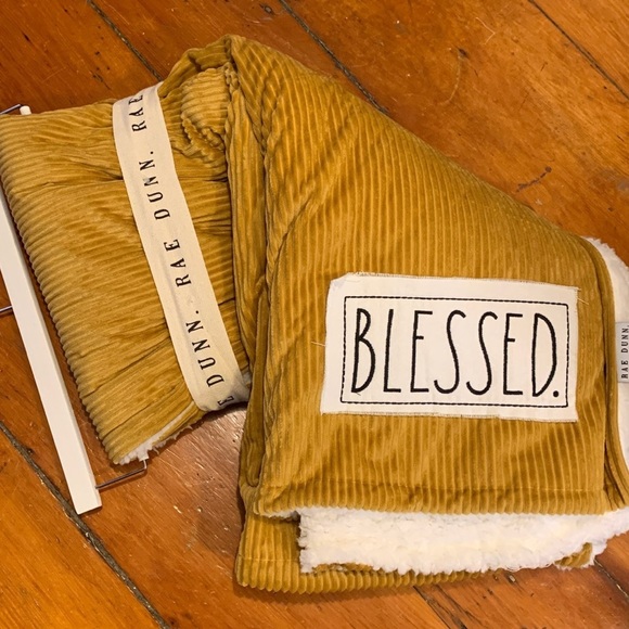 Rae Dunn | Bedding | Rae Dunn Blessed Corduroy Throw With Patch | Poshmark